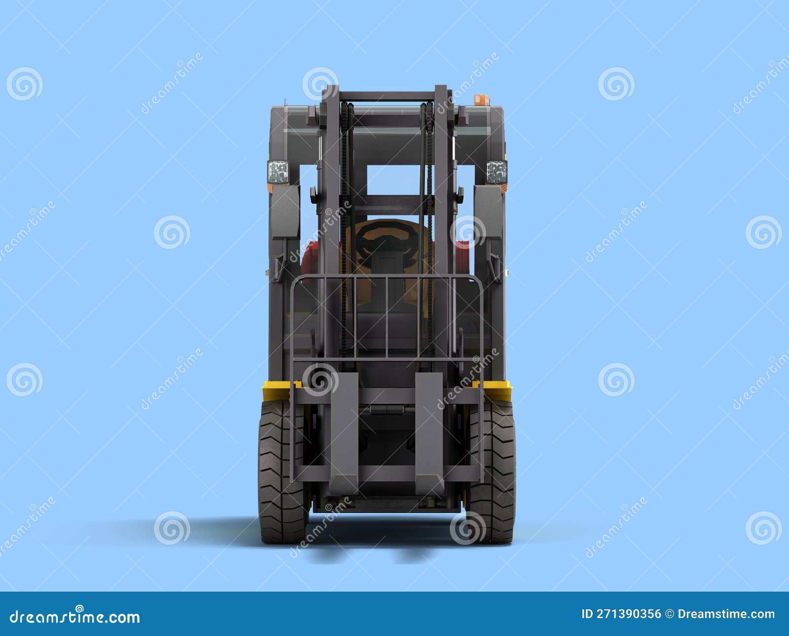 Forklift Loader Front Side View Industrial Vehicle Concept 3d Render on ...