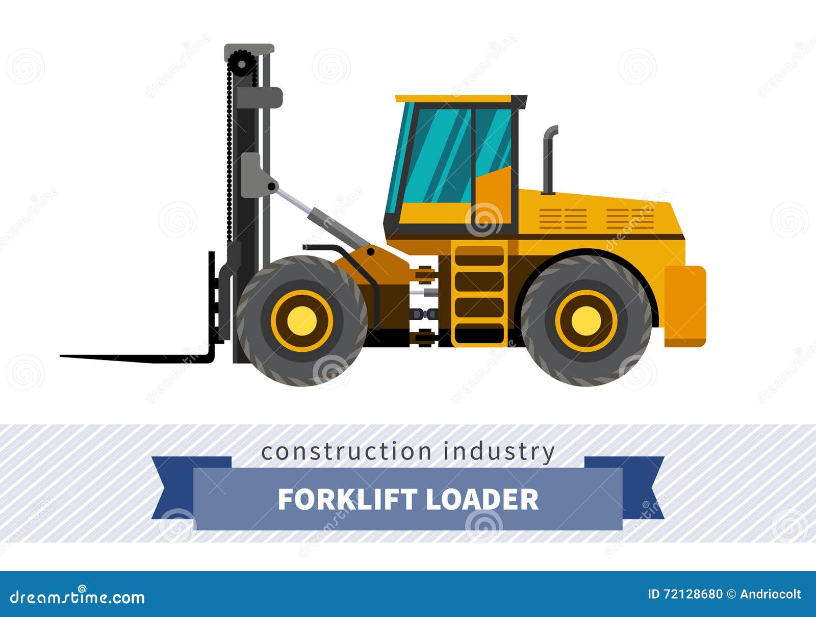 Forklift Loader Lift Truck With Cargo Pallet For Warehouse Cartoon ...