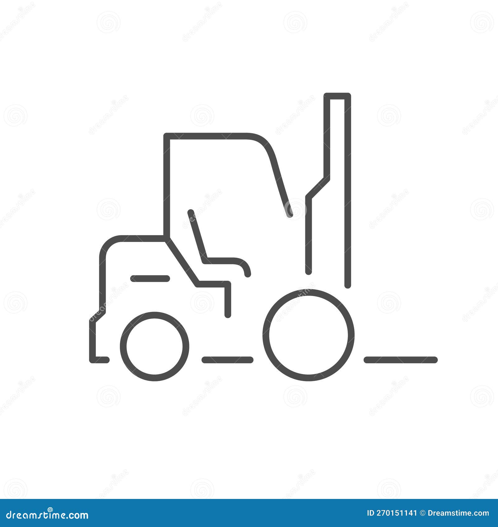 Forklift Loader Line Outline Icon Stock Vector - Illustration of ...