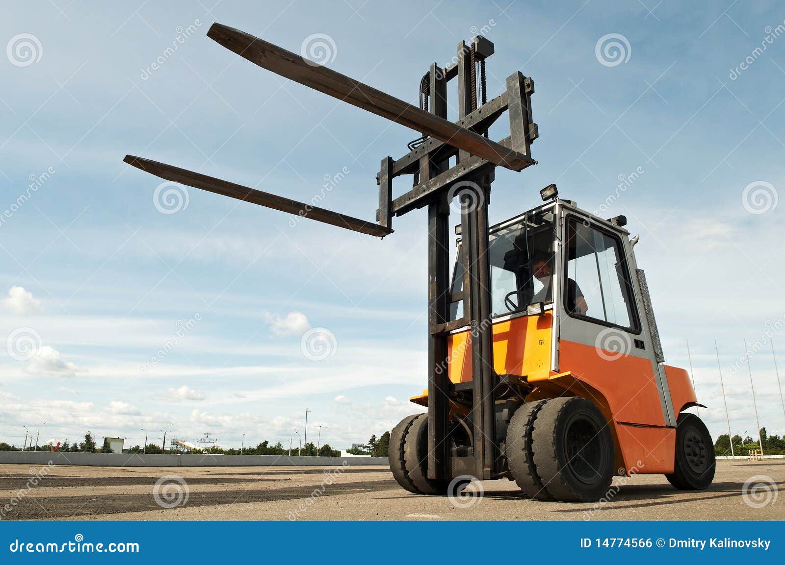 Forklift Loader Stacker Truck At Warehouse Royalty-Free Stock Photo ...