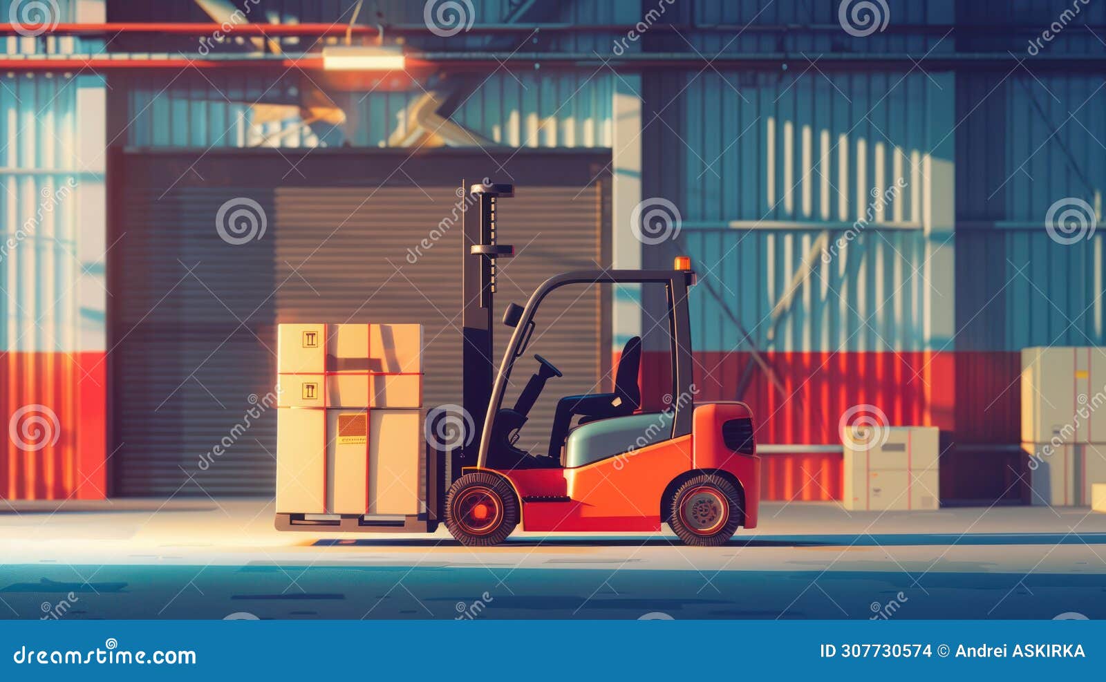 Pallet Stacker Line Outline Icon Cartoon Vector | CartoonDealer.com ...