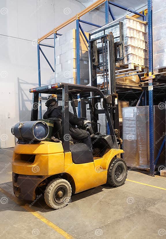 Forklift loader stacking stock photo. Image of handling - 13237132