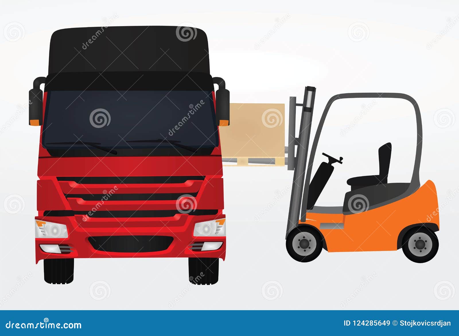 Loading Container On Cargo Airplane Cartoon Vector | CartoonDealer.com ...
