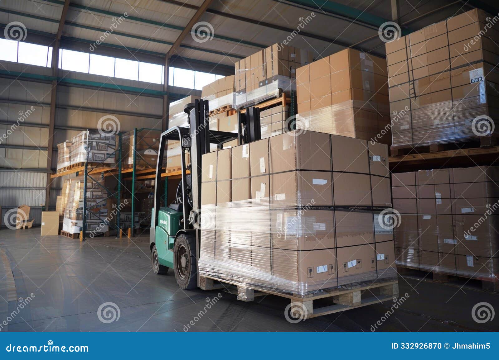 Forklift Moving Boxes With Message HELP To A Box With Text HOSPITALS ...