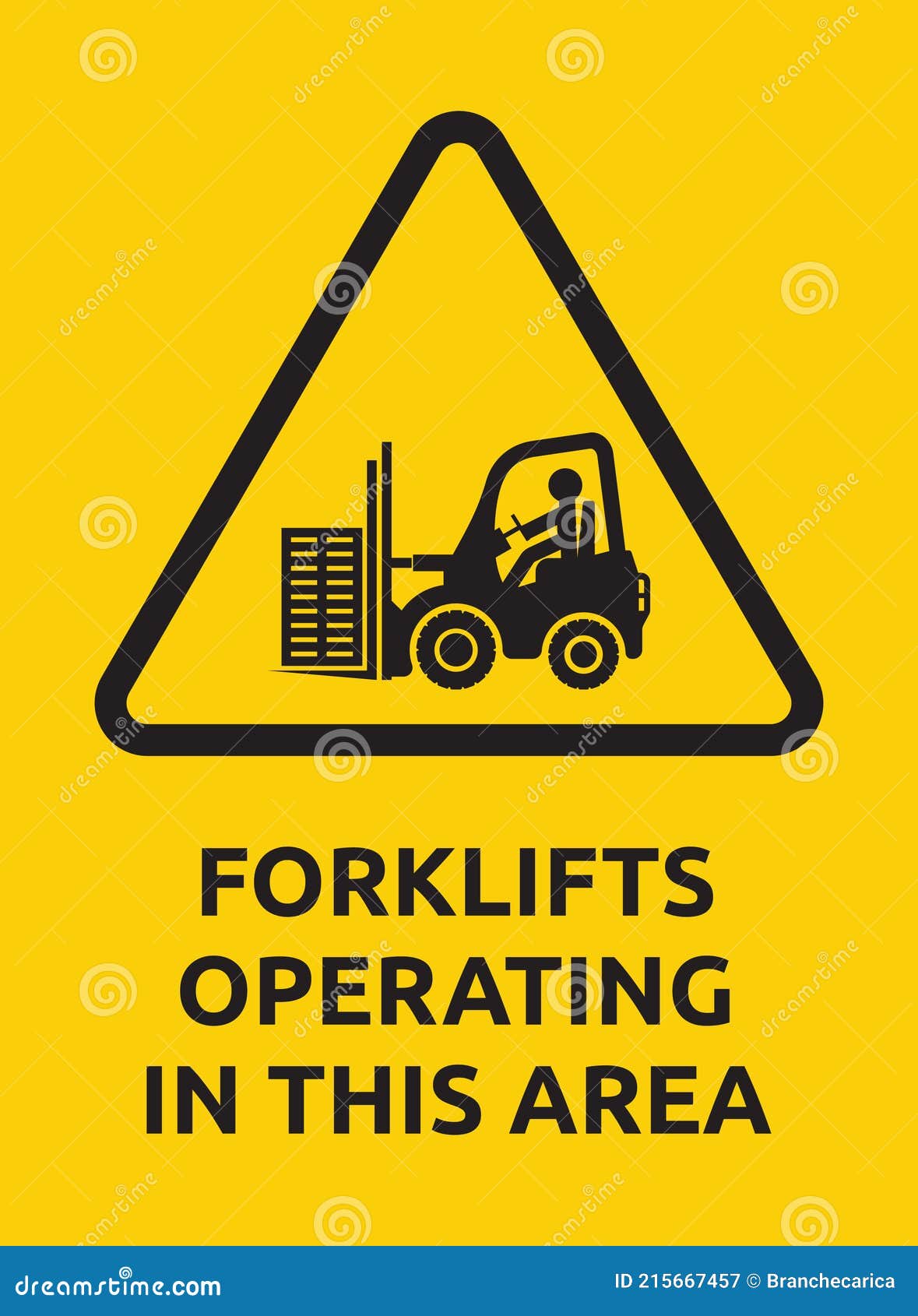 Forklift Operating Area Sign Stock Vector - Illustration of load ...