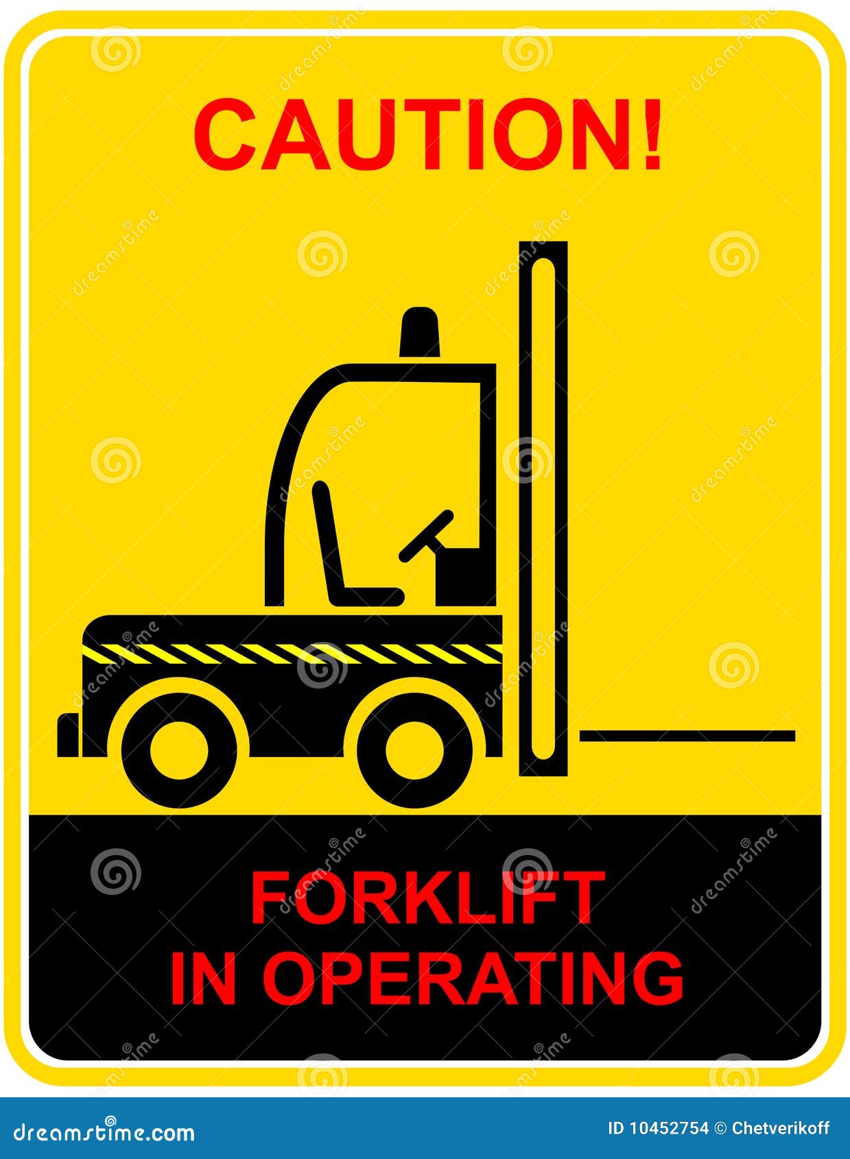 Forklift in Operating - Sign Stock Vector - Illustration of stop ...