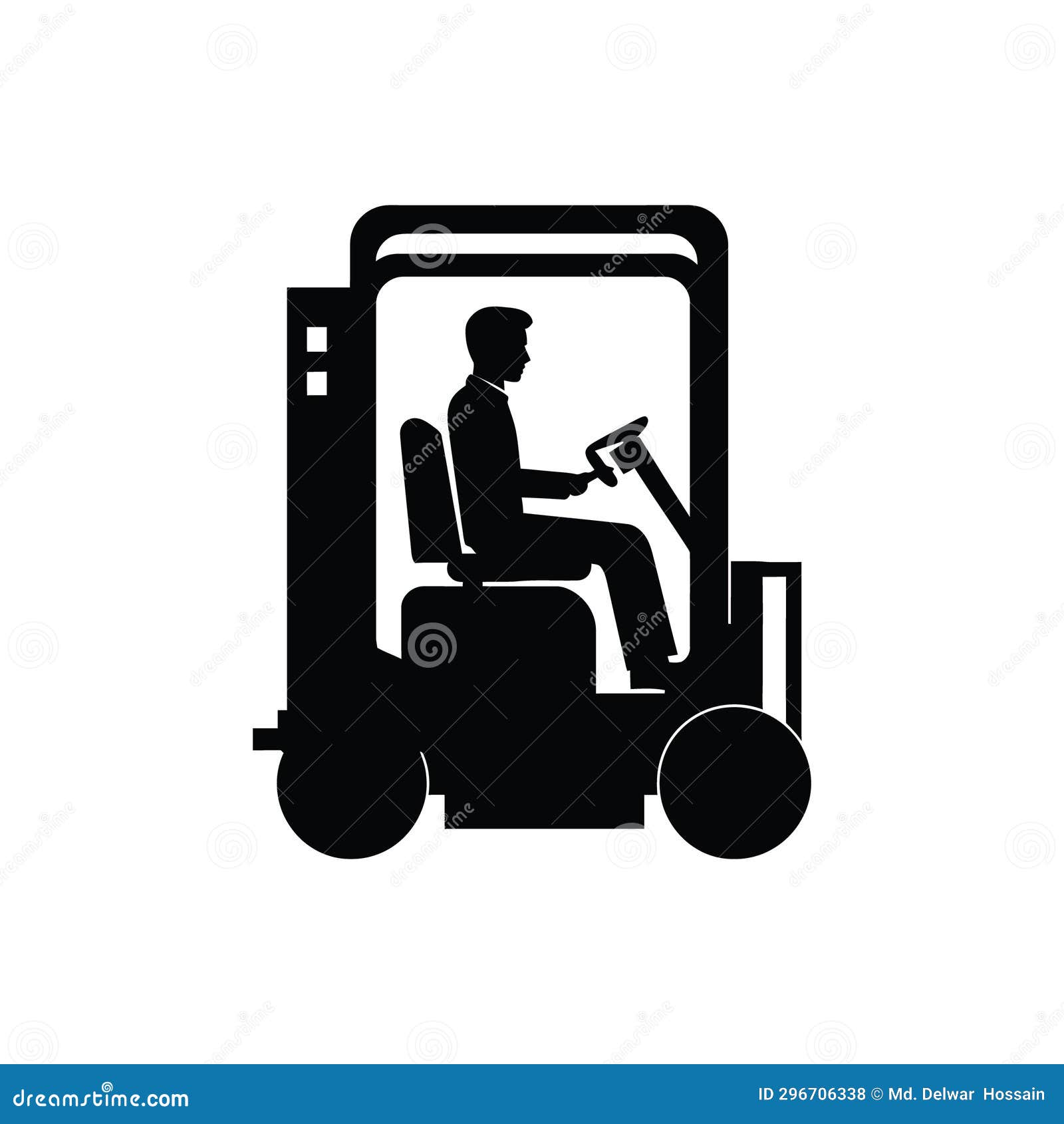 Forklift Operator Icon stock vector. Illustration of logistics - 296706338