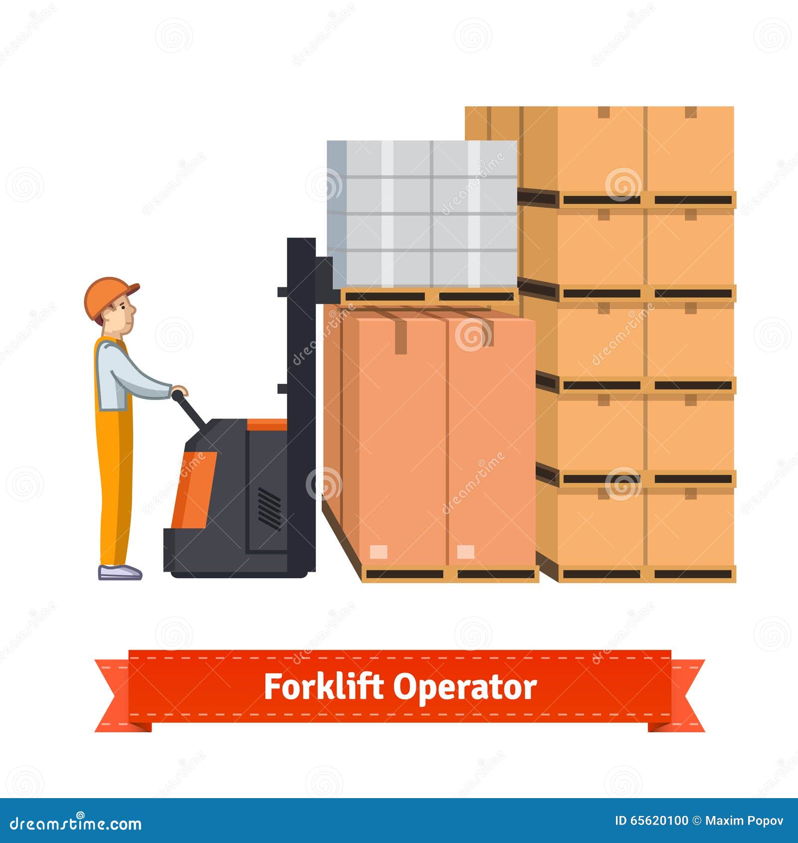Forklift Operator Symbol For Safety Signage Cartoon Vector ...