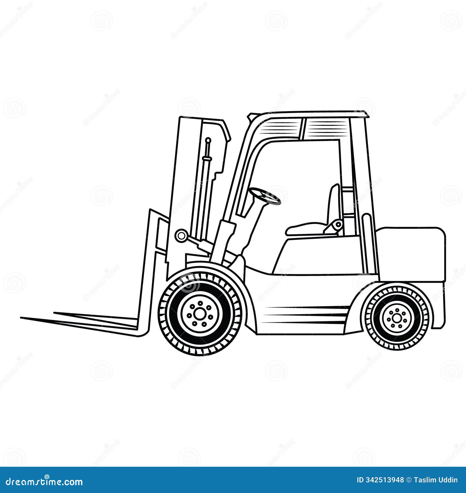Forklift Outline Vector Design Art Work Stock Illustration ...