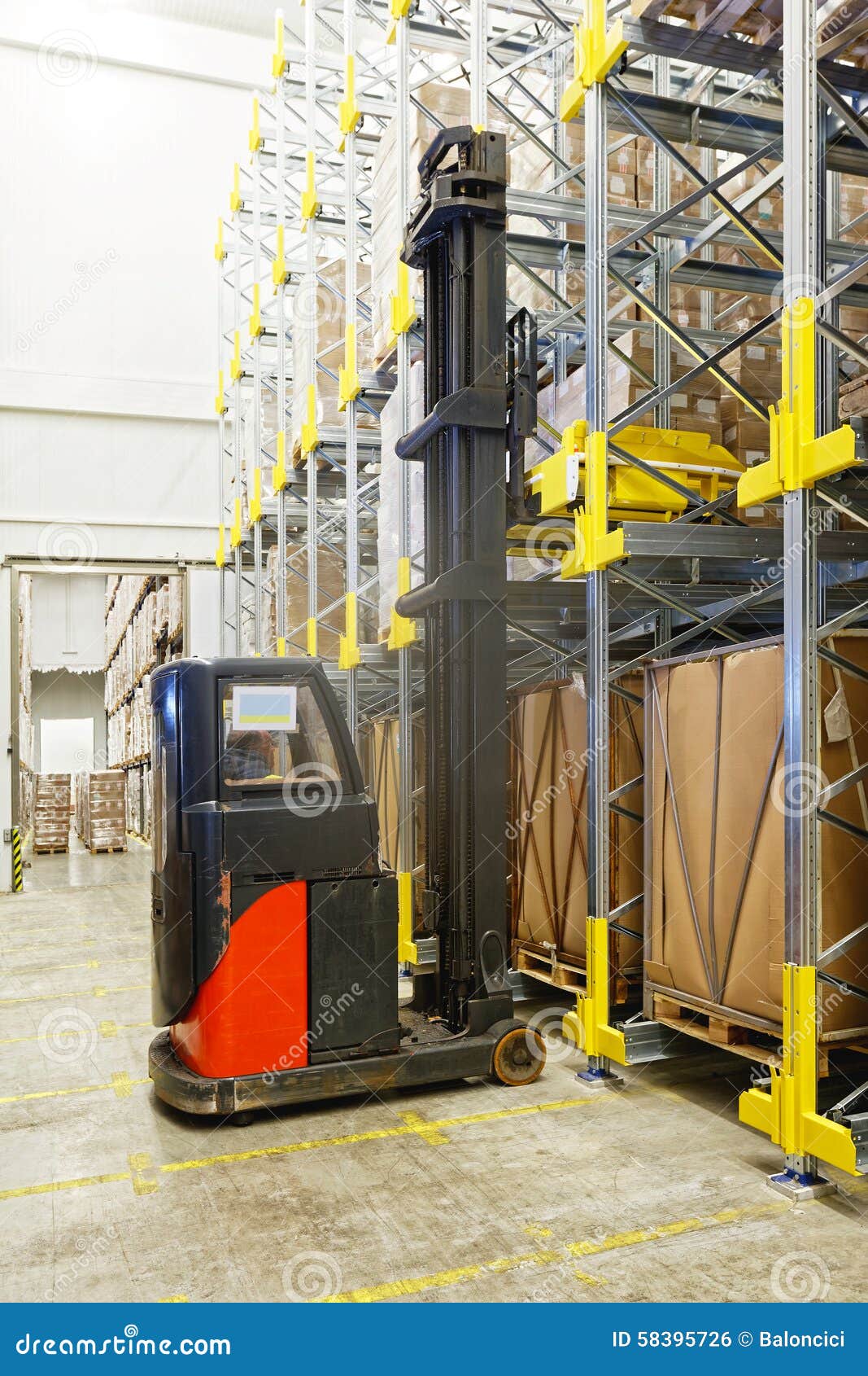 Forklift stock photo. Image of shuttle, boxes, system - 58395726