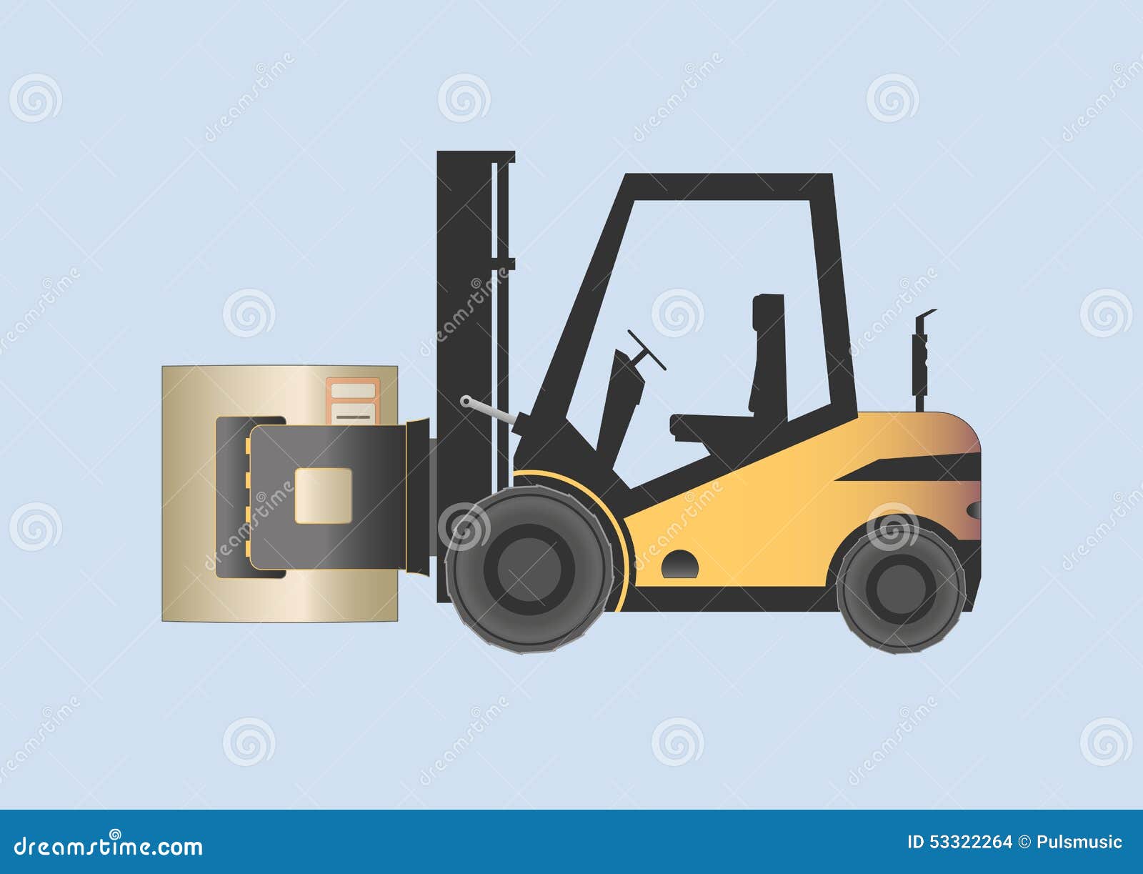 Forklift with Paper Roll Clamp Stock Vector - Illustration of loader ...