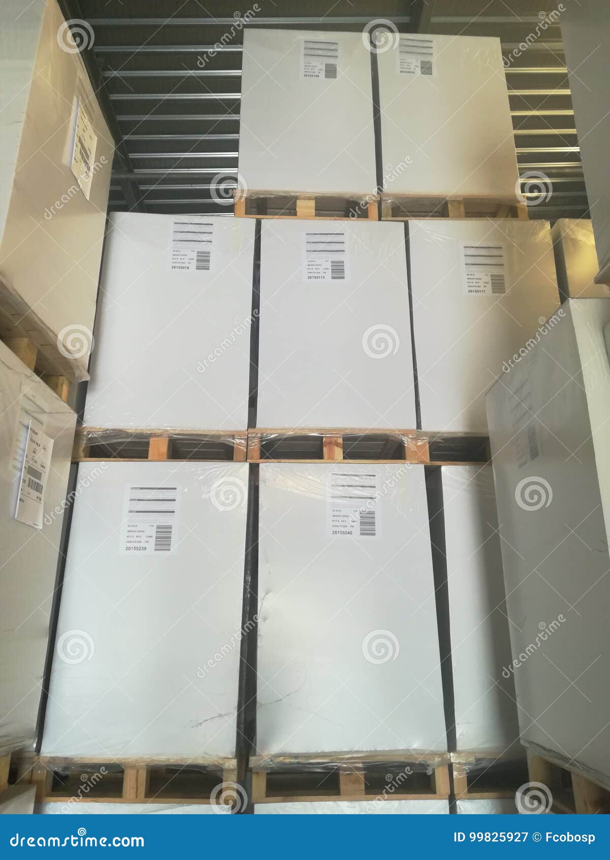 Paper Sheets Palletized at the Warehouse Editorial Photography - Image ...