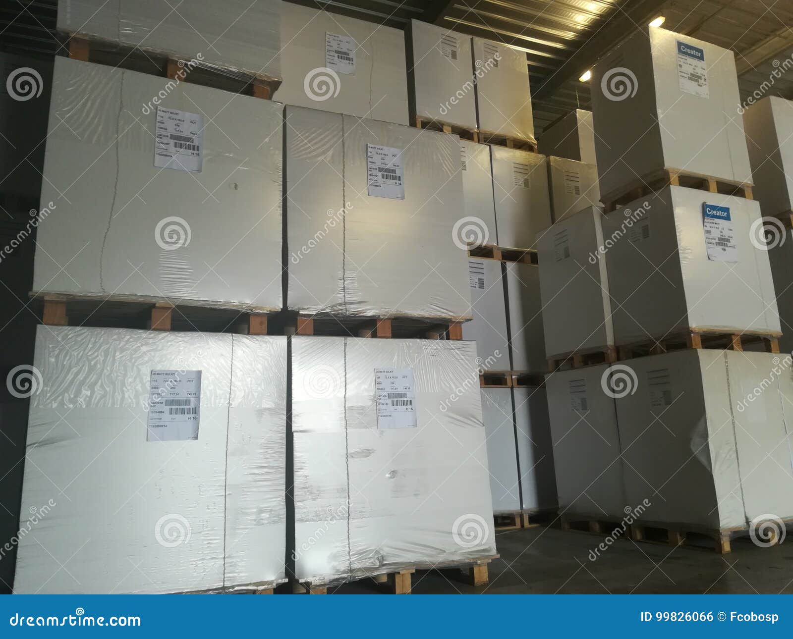 Paper Sheets Palletized at the Warehouse Editorial Photo - Image of ...