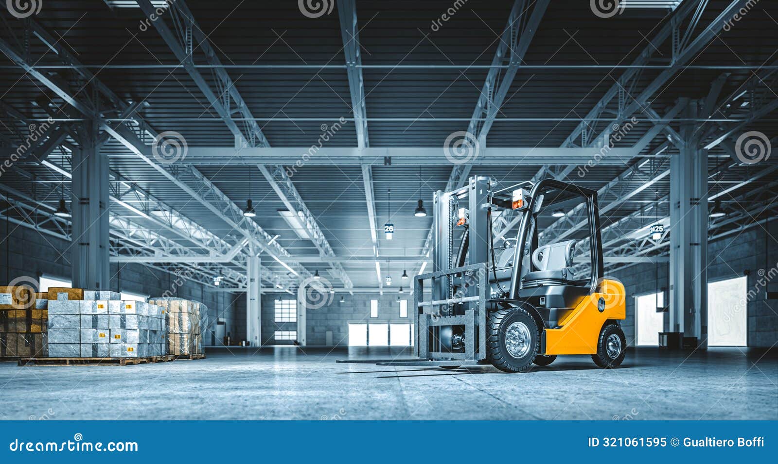 Empty Warehouse Storage With Pallet And Box Rack Cartoon Vector ...
