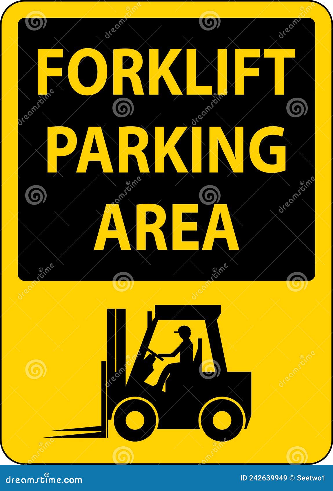 Forklift Parking Area Sign. Industrial Vehicle Access Symbol. Symbols ...