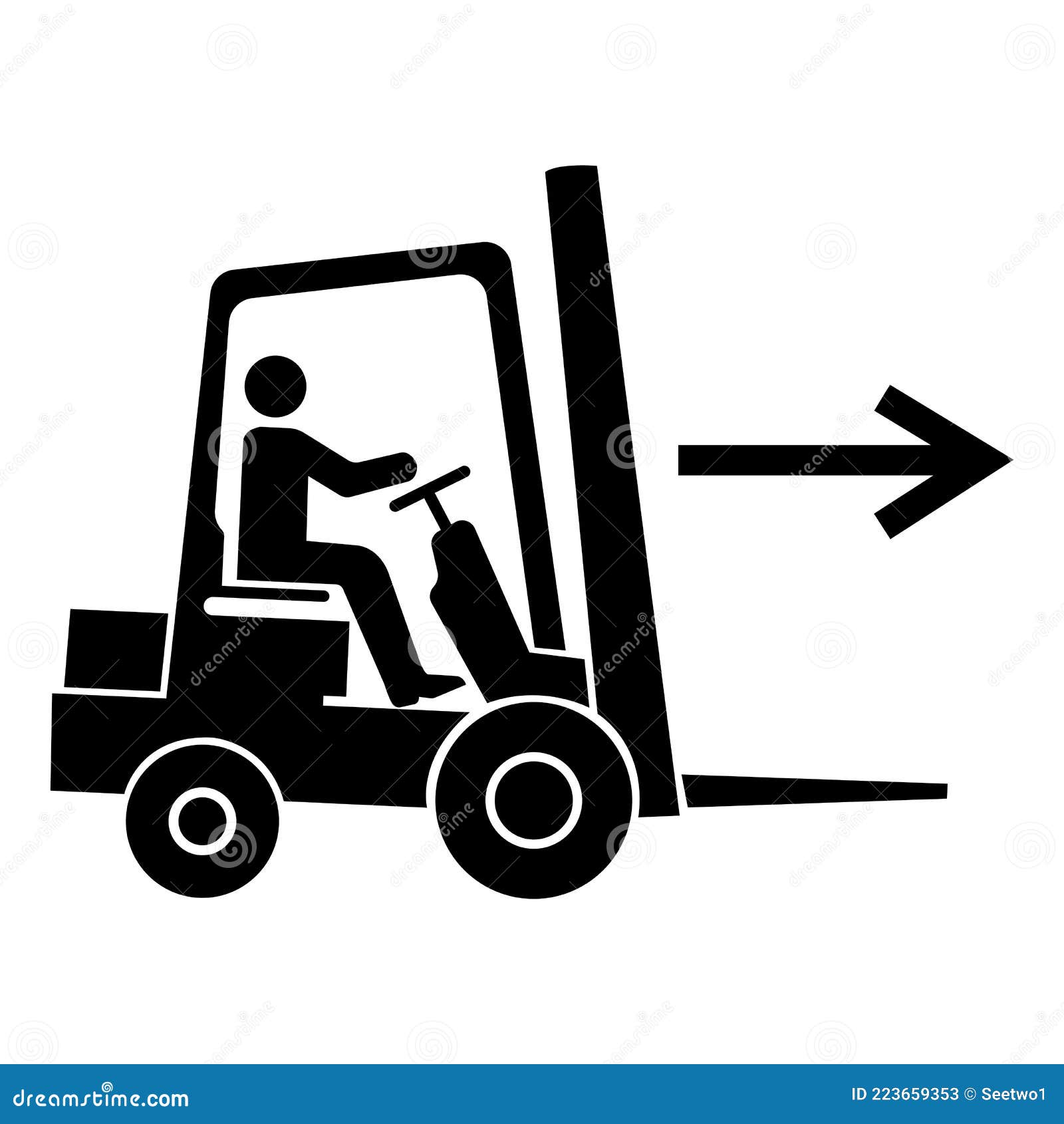 Forklift Point Right Symbol Sign,Vector Illustration, Isolated On White ...