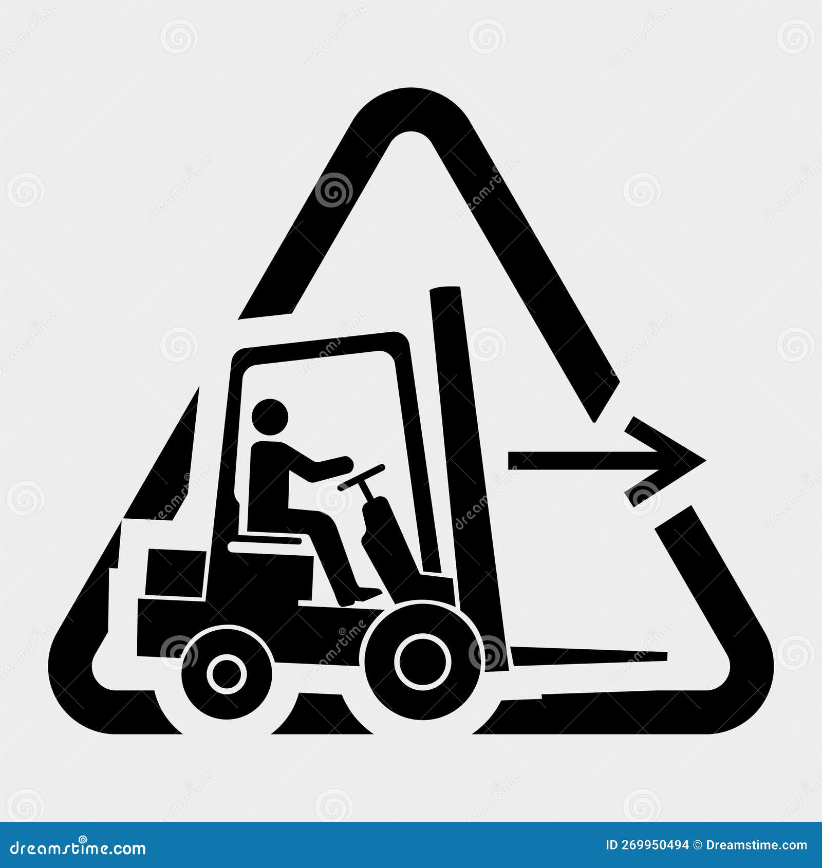 Forklift Point Right Symbol Sign Isolate on White Background,Vector ...