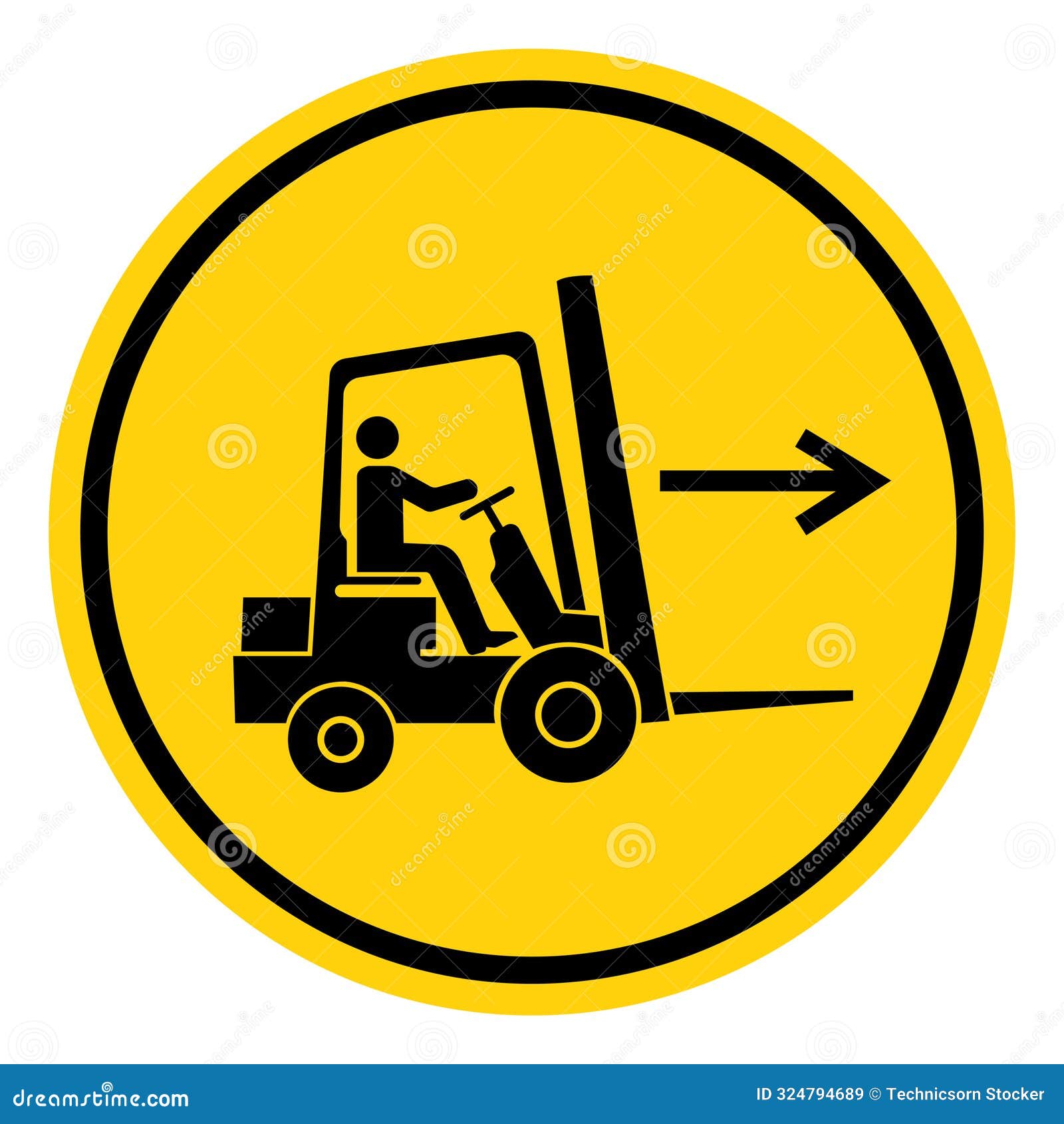 Forklift Point Right Symbol Sign, Vector Illustration, Isolate on White ...