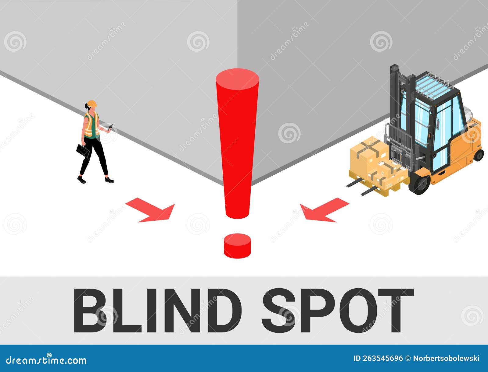 Blind Spot Hazard. Isometric Illustration. Stock Vector - Illustration ...
