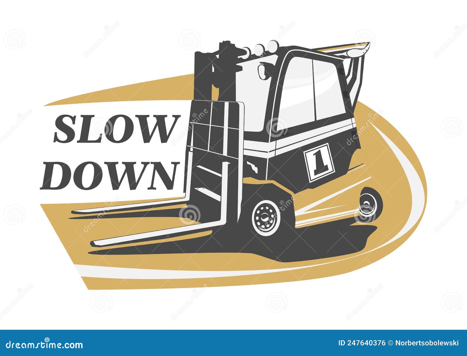 Speeding Forklift With Racing Spoiler. Vector Illustration ...