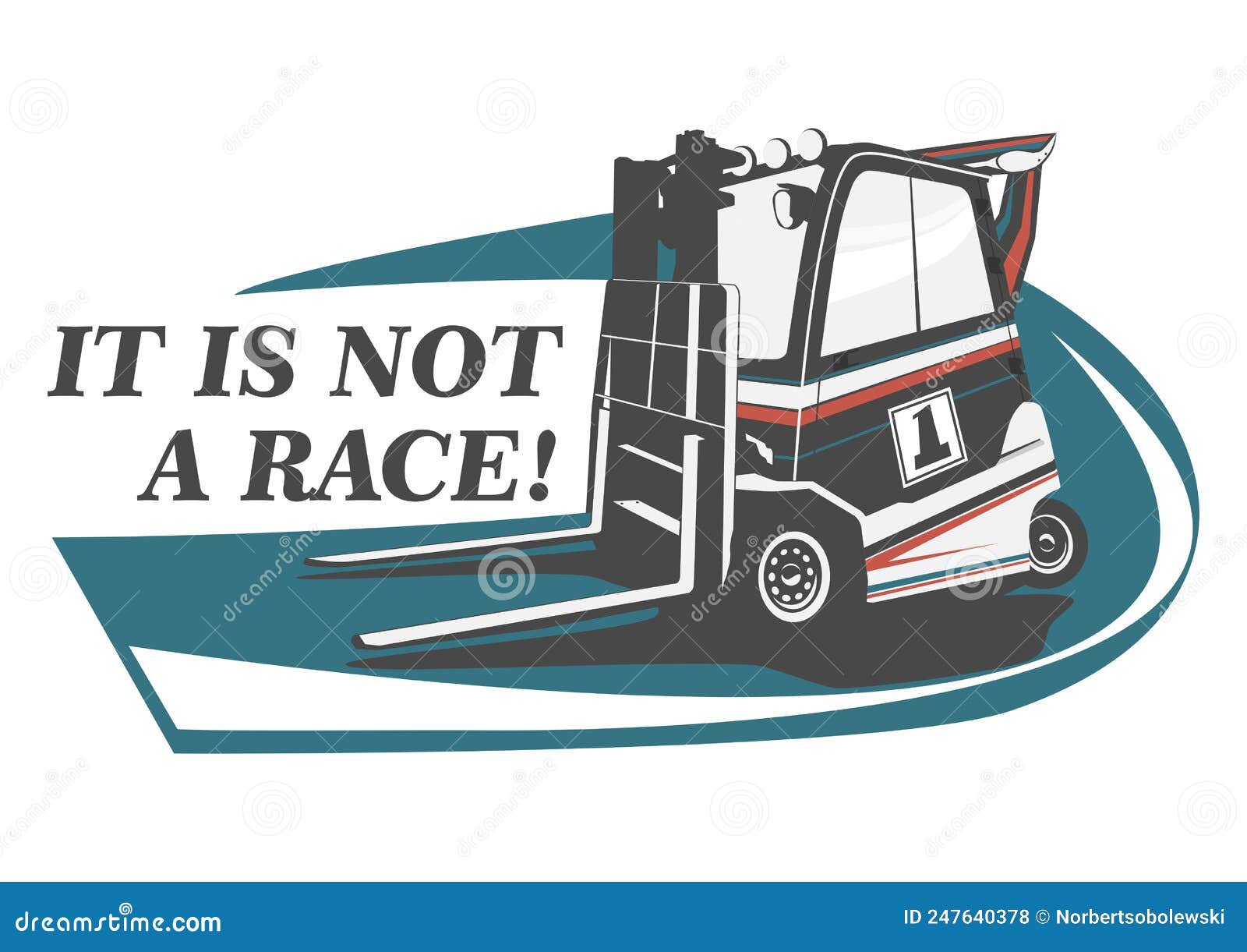 Speeding Forklift With Racing Spoiler. Vector Illustration ...