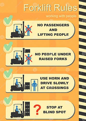Forklift safety rules. stock vector. Illustration of carrier - 67168172