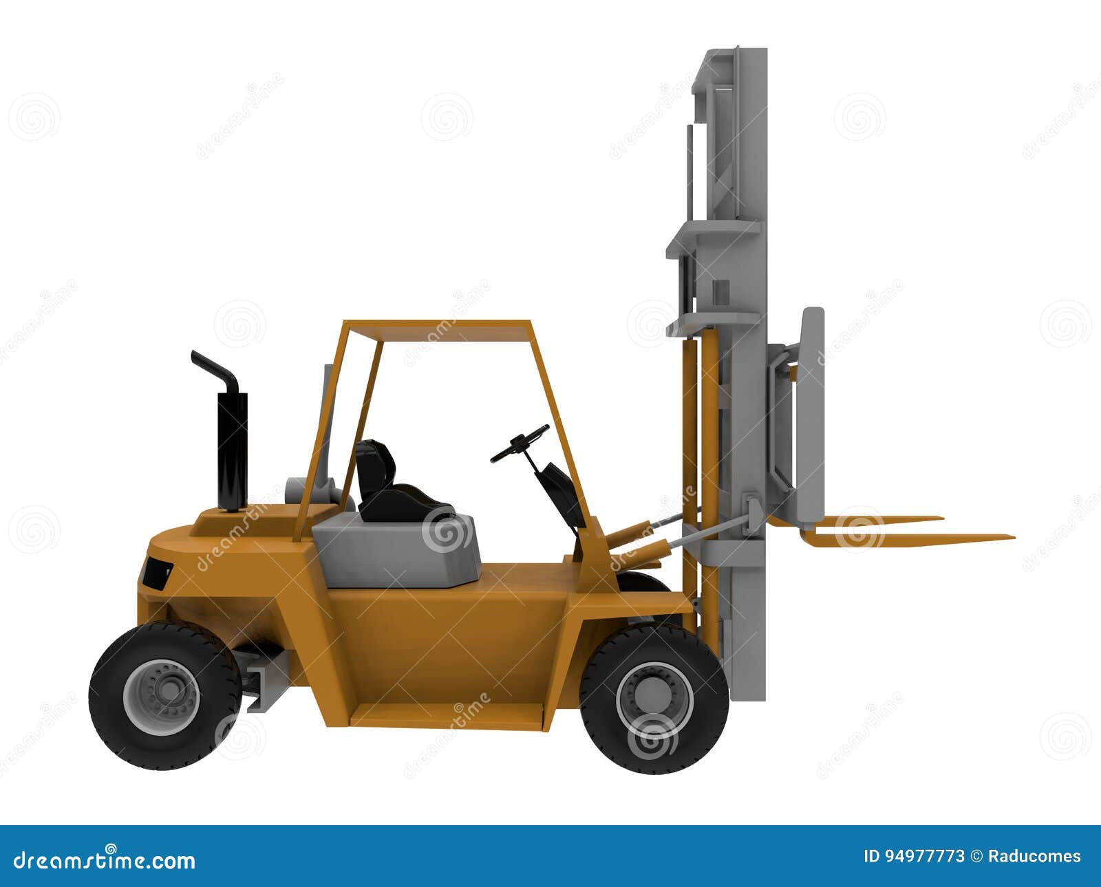 Forklift Side View Illustration Stock Illustration - Illustration of ...