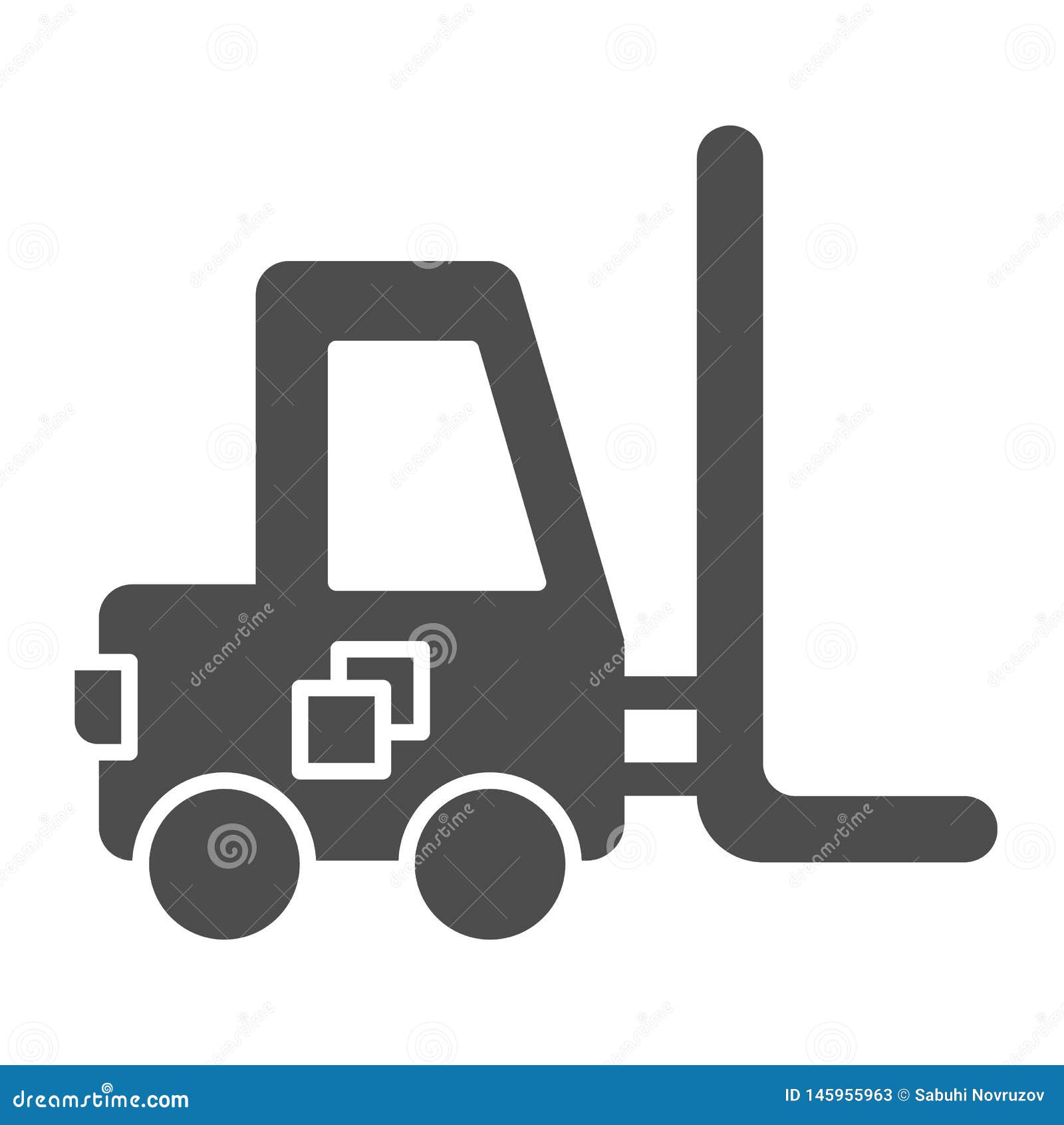 Forklift Solid Icon. Loader Vector Illustration Isolated on White Stock ...