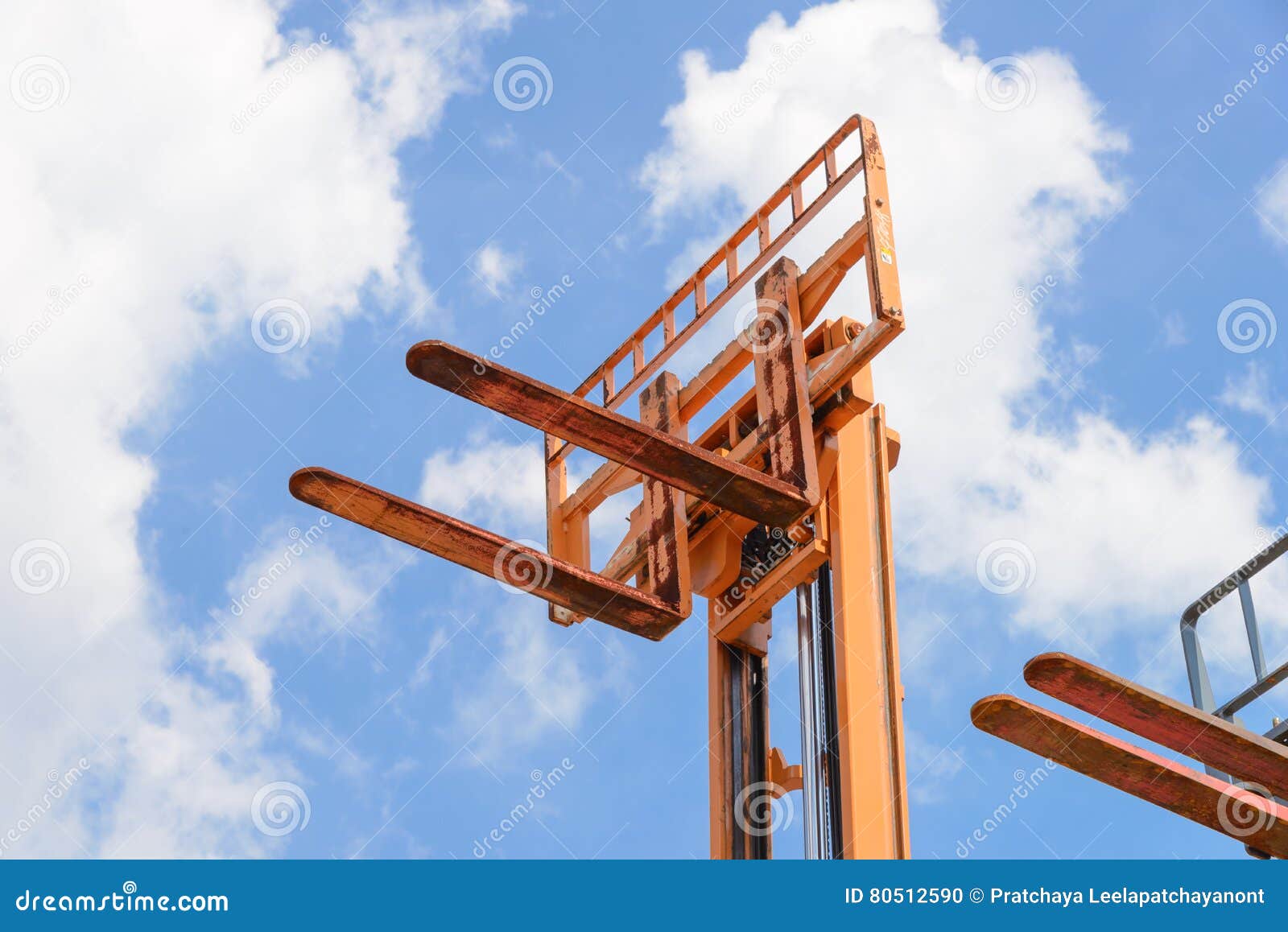 Forklift Stacker Loader Detail Stock Photo - Image of factory ...