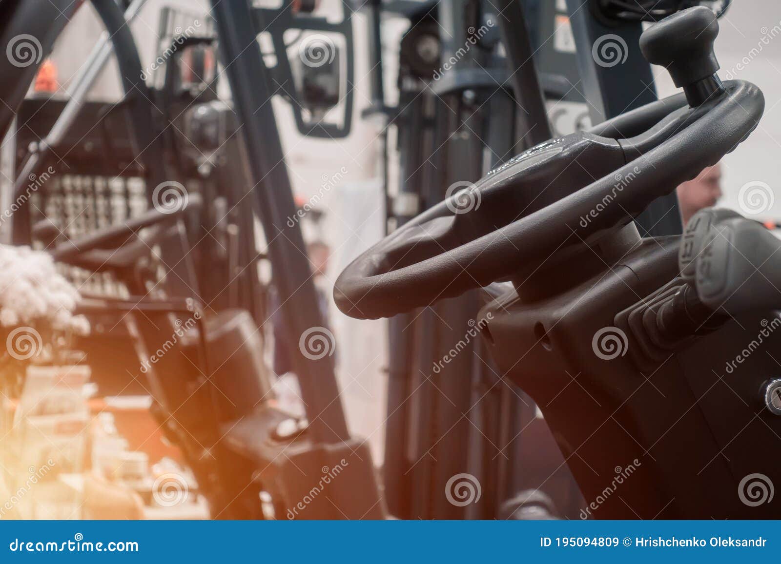 Forklift Steering Wheel and Levers Stock Image - Image of automobile ...
