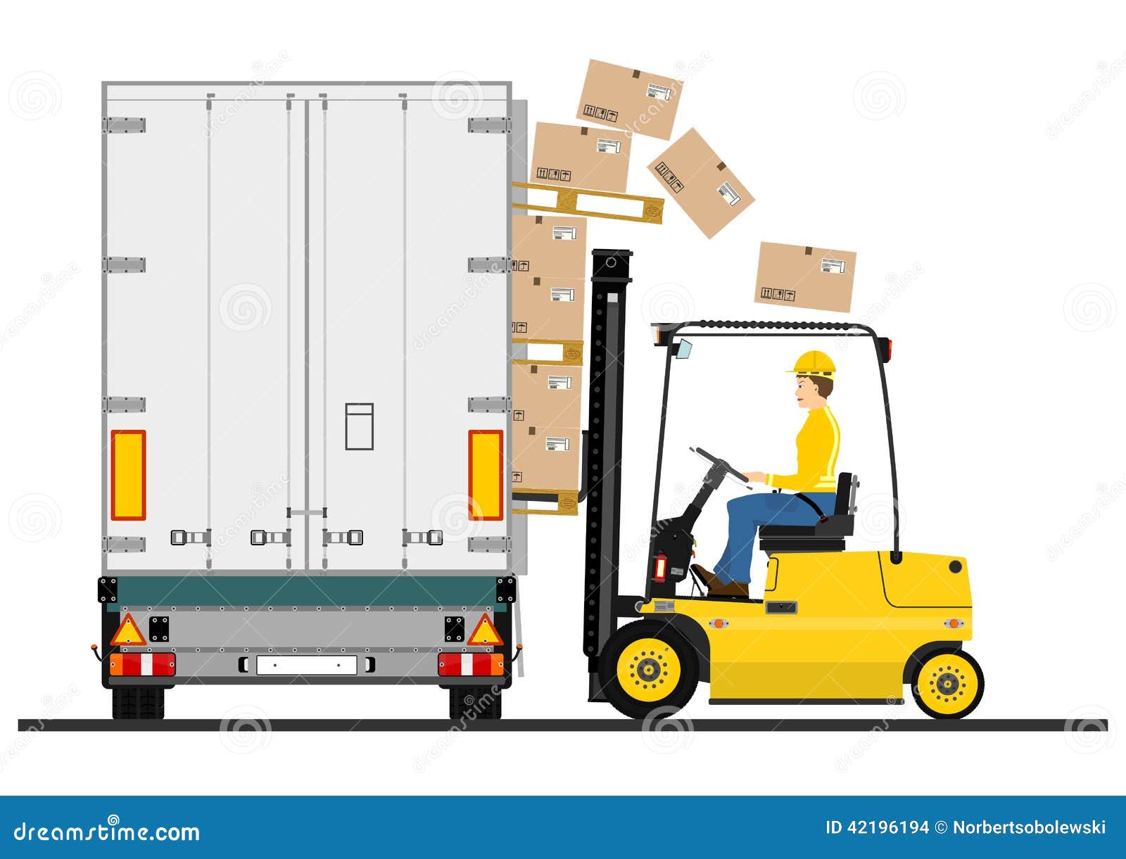 Forklift Cartoon Vector | CartoonDealer.com #43451615