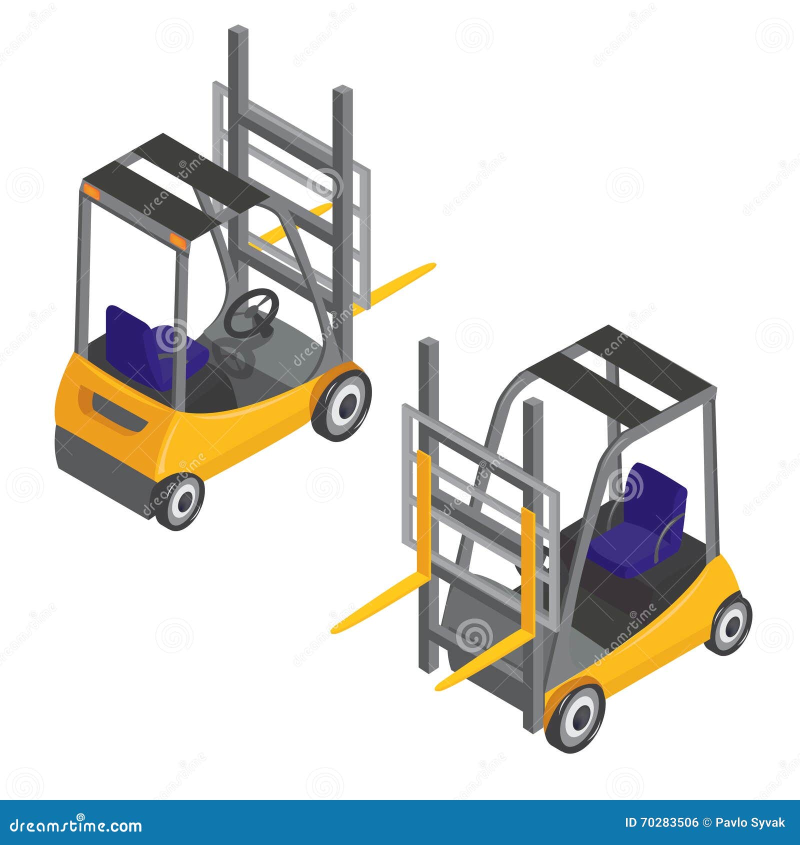 Forklift Transport. Isometric Transportation Stock Vector ...