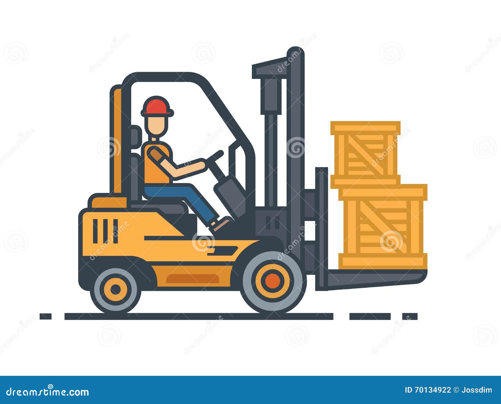 AGV Forklift Transporting On A Concrete Wall And Flooring Stock ...