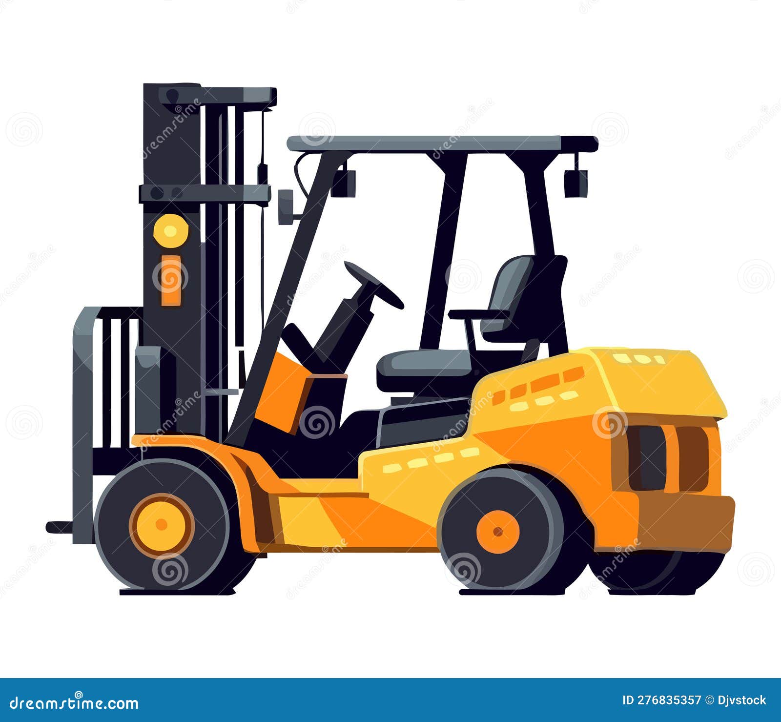 Forklift Transporting Cargo Cartoon Vector | CartoonDealer.com #276835357