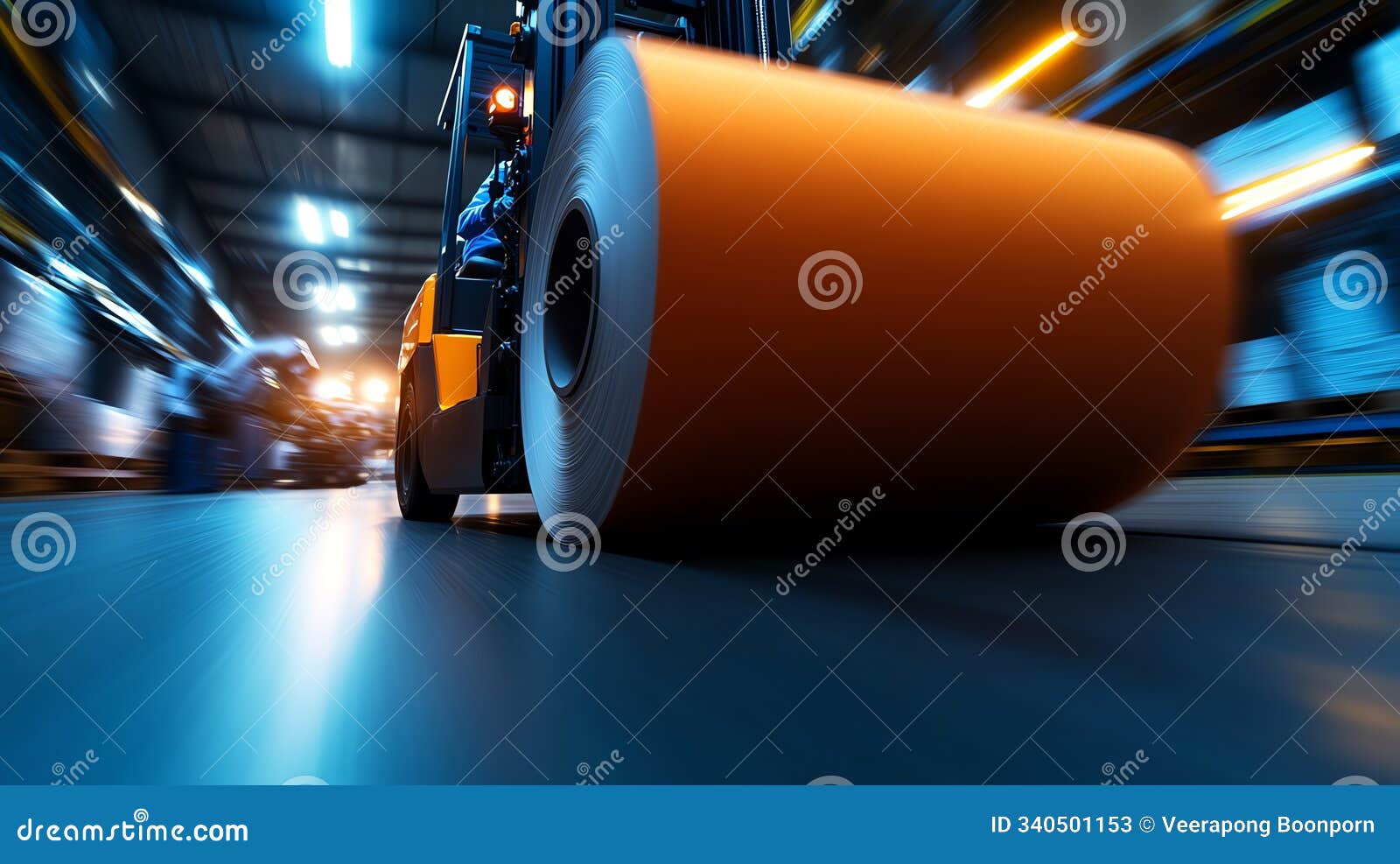 Forklift Transporting Pallets In Distribution Warehouse ,generative AI ...