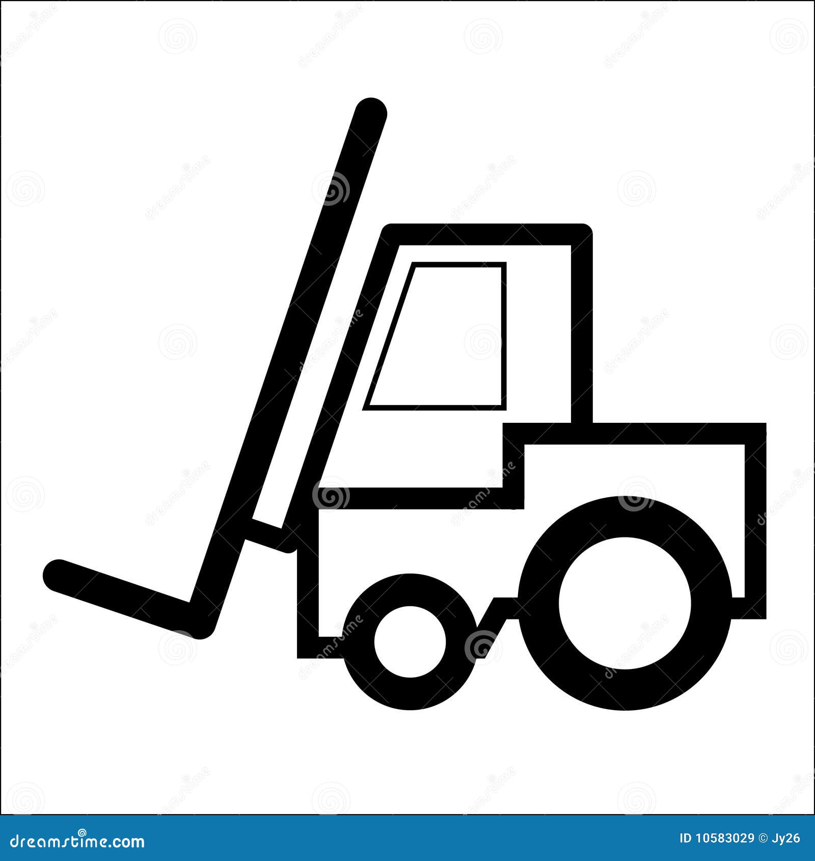 Forklift Truck Vector Illustration. Warehouse Fork Loader Icon Template ...