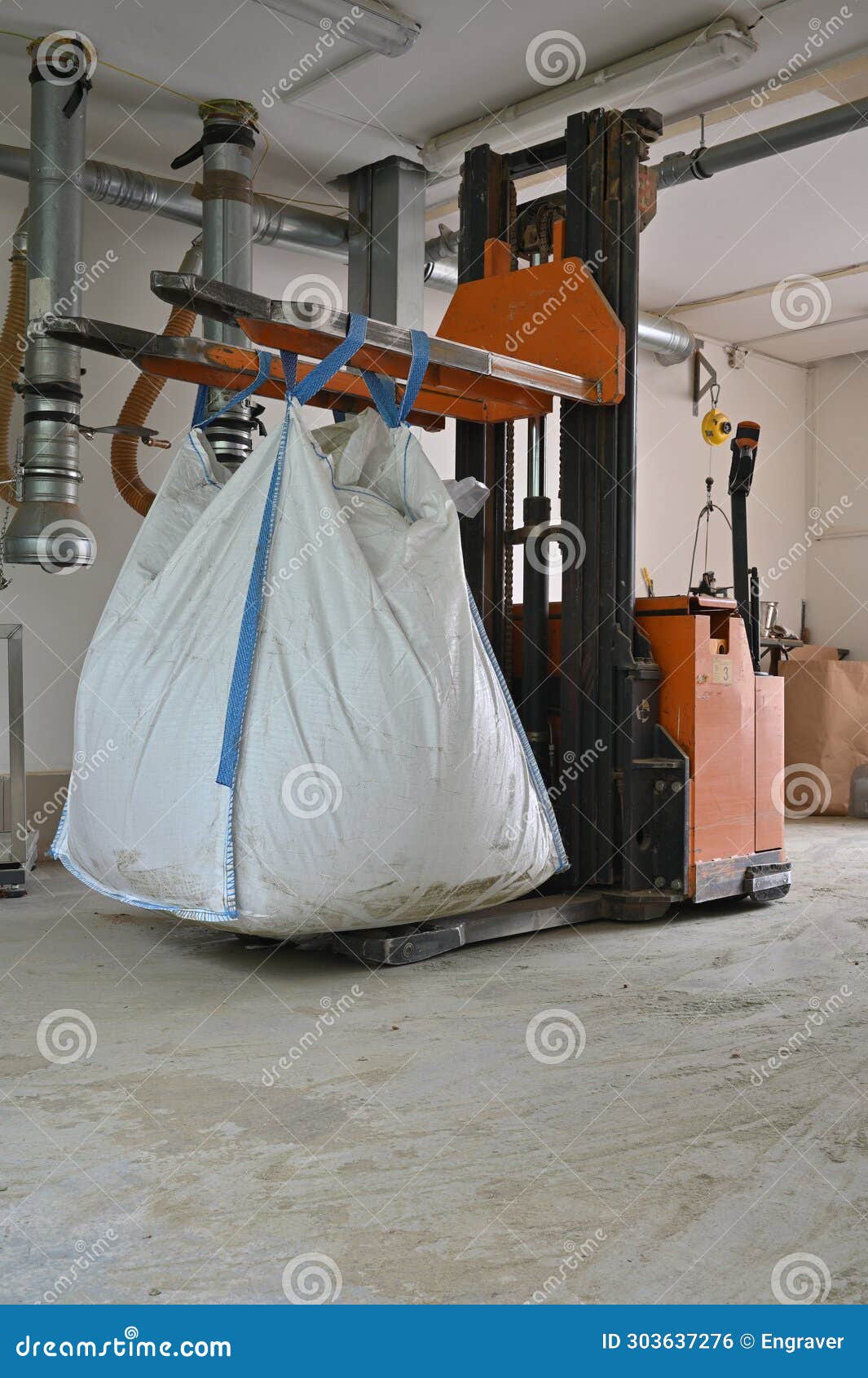 Forklift Truck with Big Bag Stock Photo - Image of industrial, industry ...