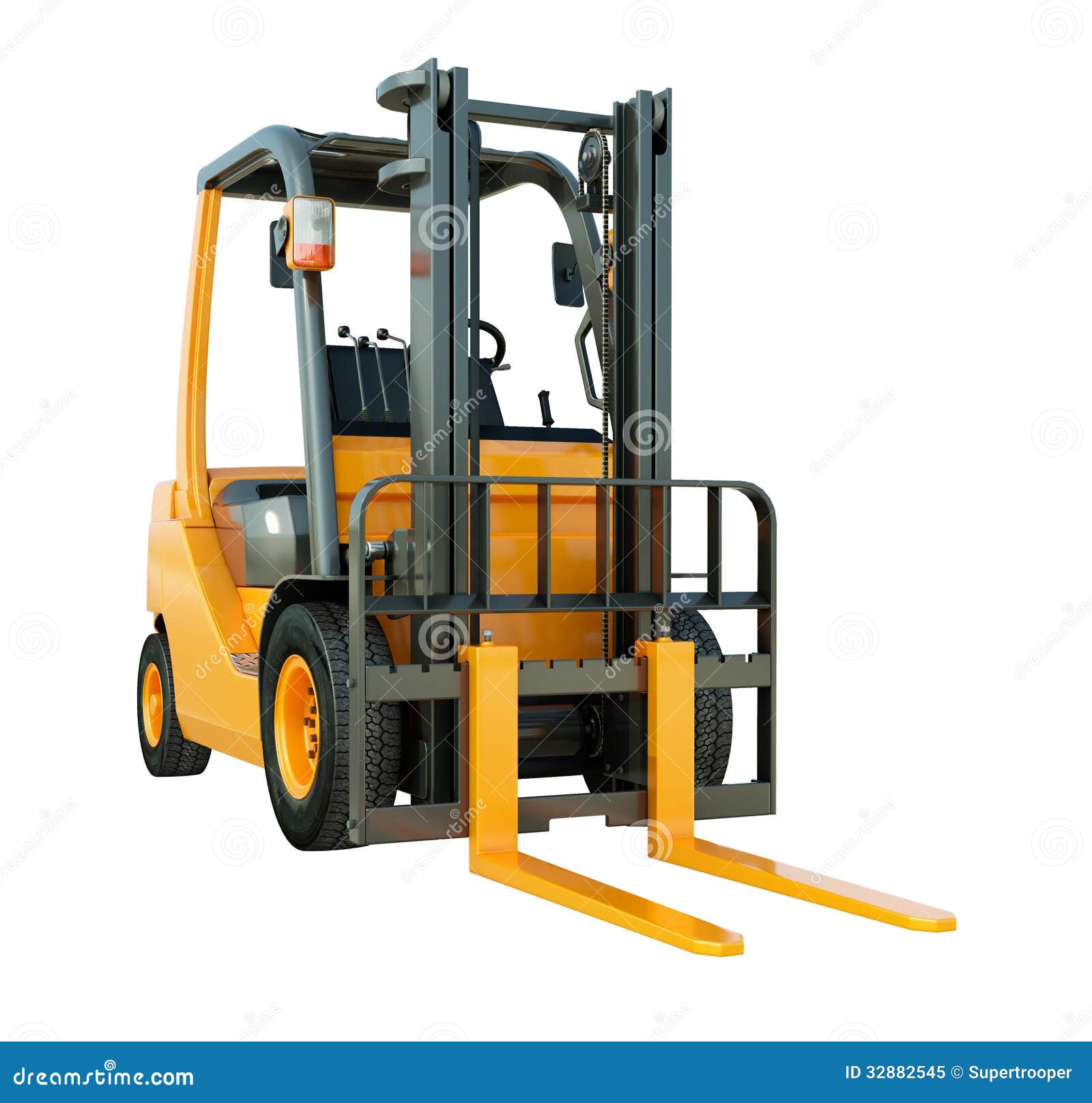 Forklift truck isolated stock image. Image of equipment - 32882545