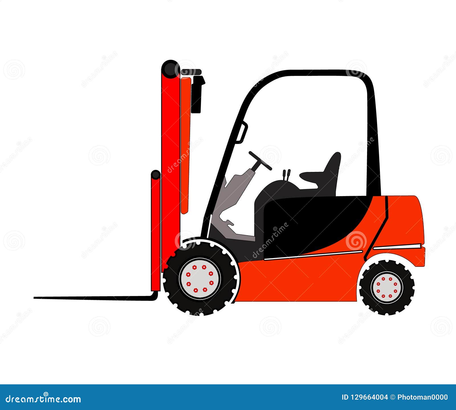 Forklift Truck Isolated Vector Image Stock Vector - Illustration of ...