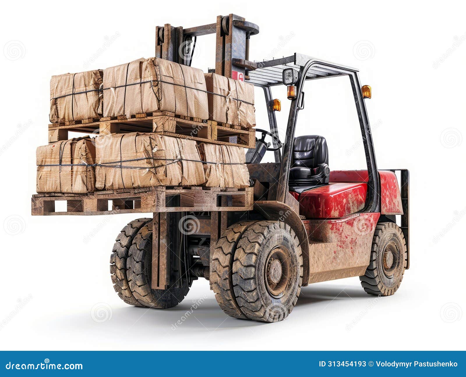 A Forklift Truck with a Load of Boxes Stock Image - Image of vehicle ...