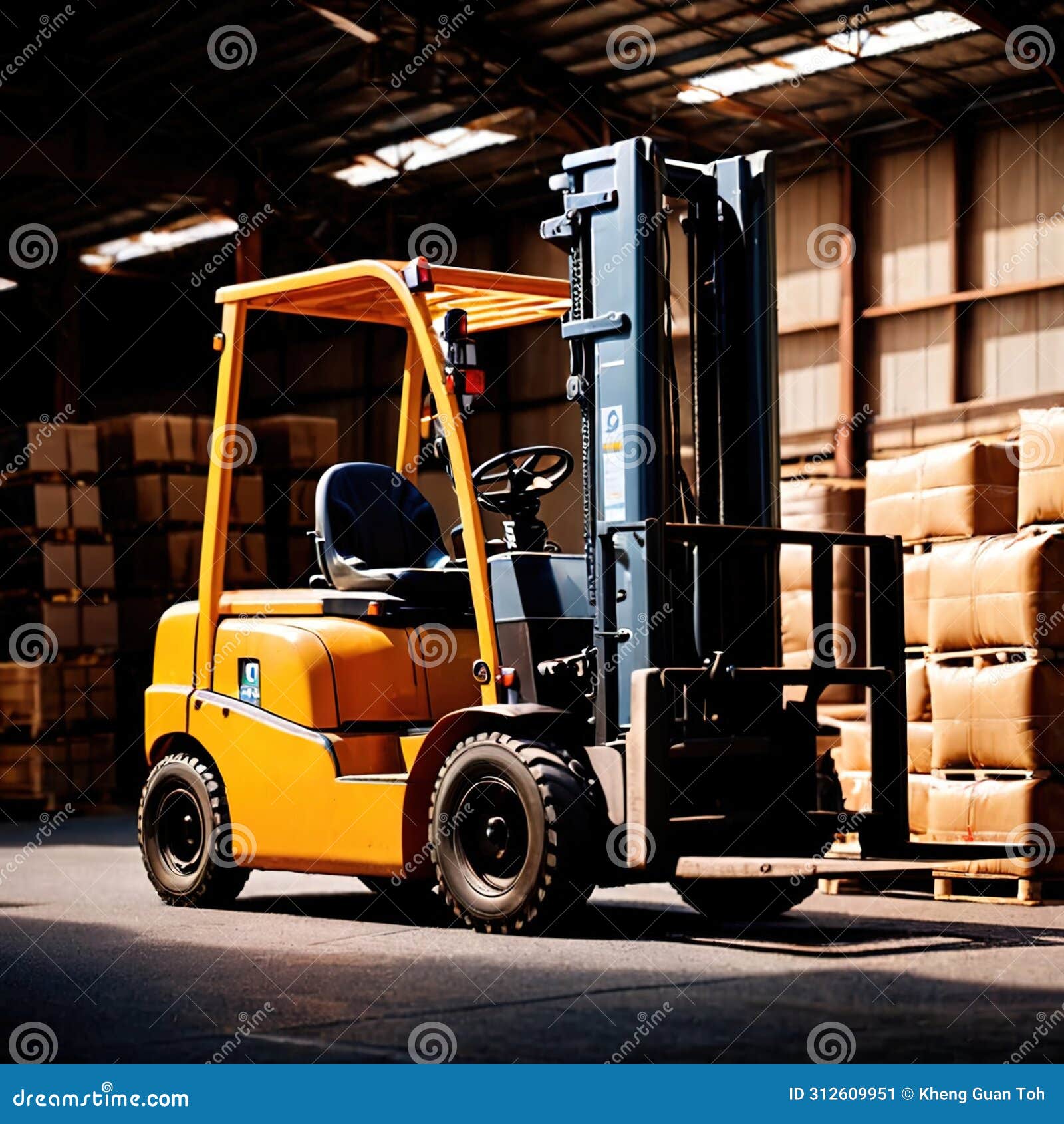 Forklift Truck Loader for Carrying and Loading Goods in Wareouse ...