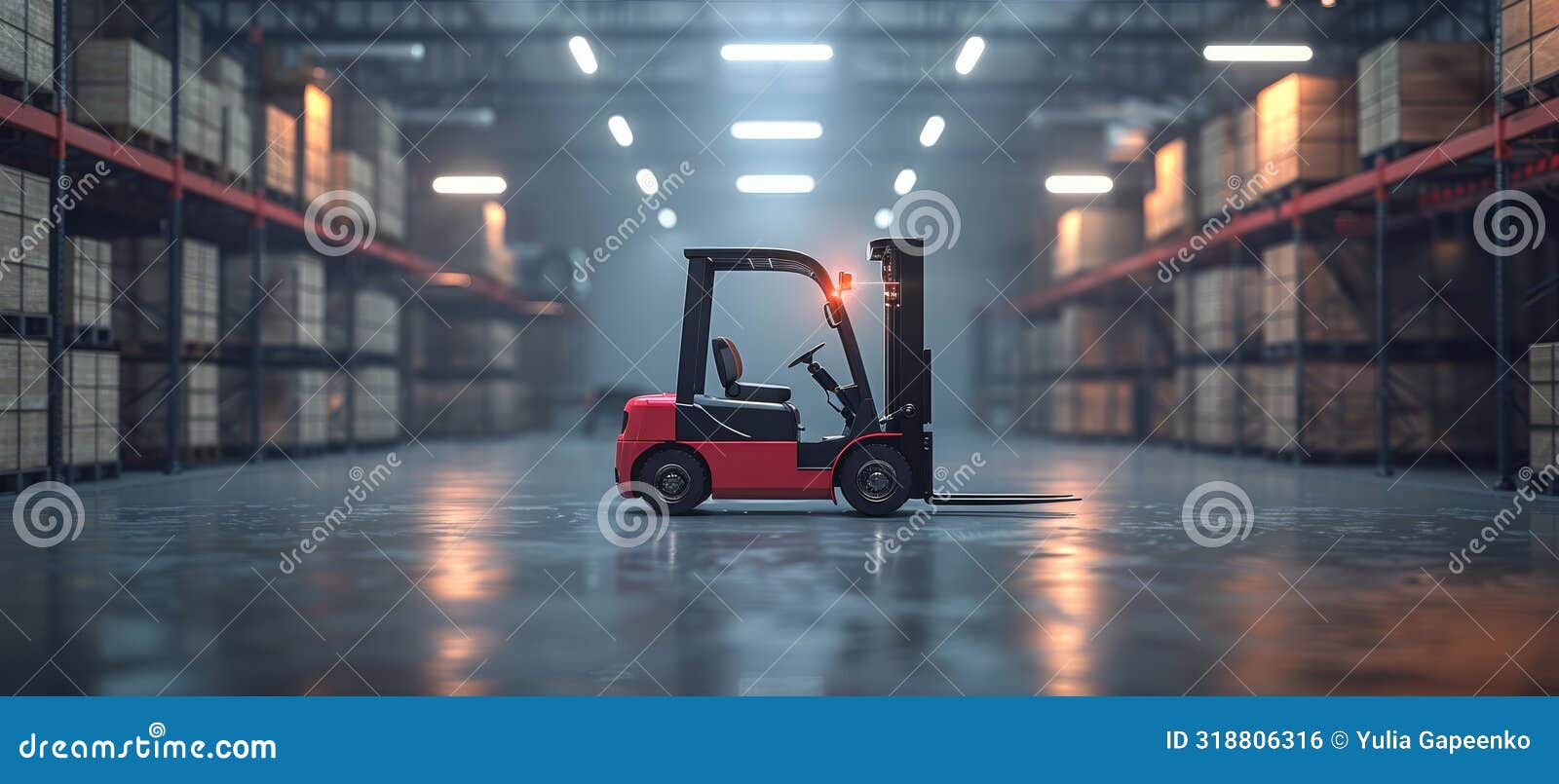 Forklift Truck Operating in Warehouse - Forklift Stock Photo - Image of ...