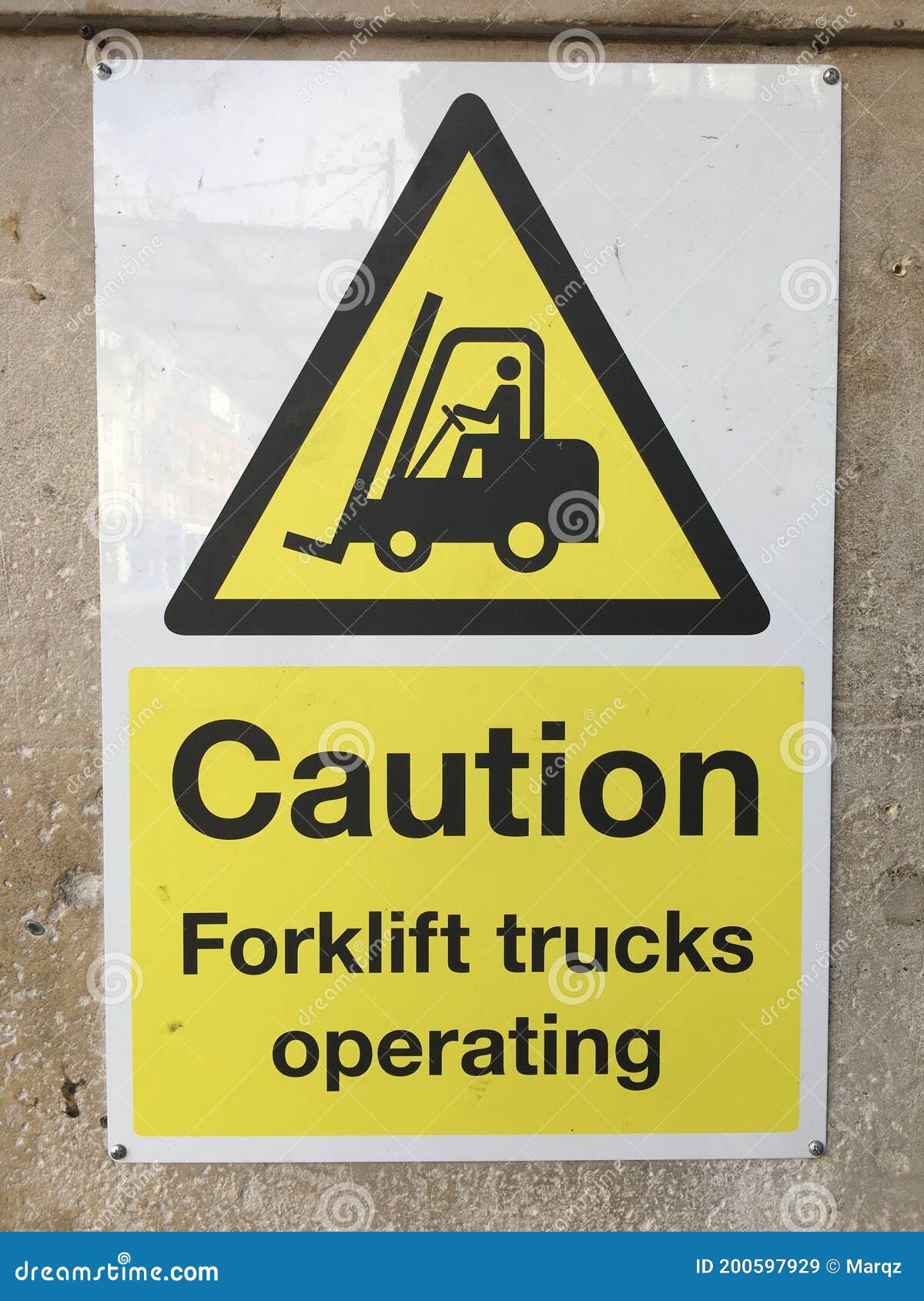 Forklift in Operating - Sign Stock Image - Image of yellow, design ...