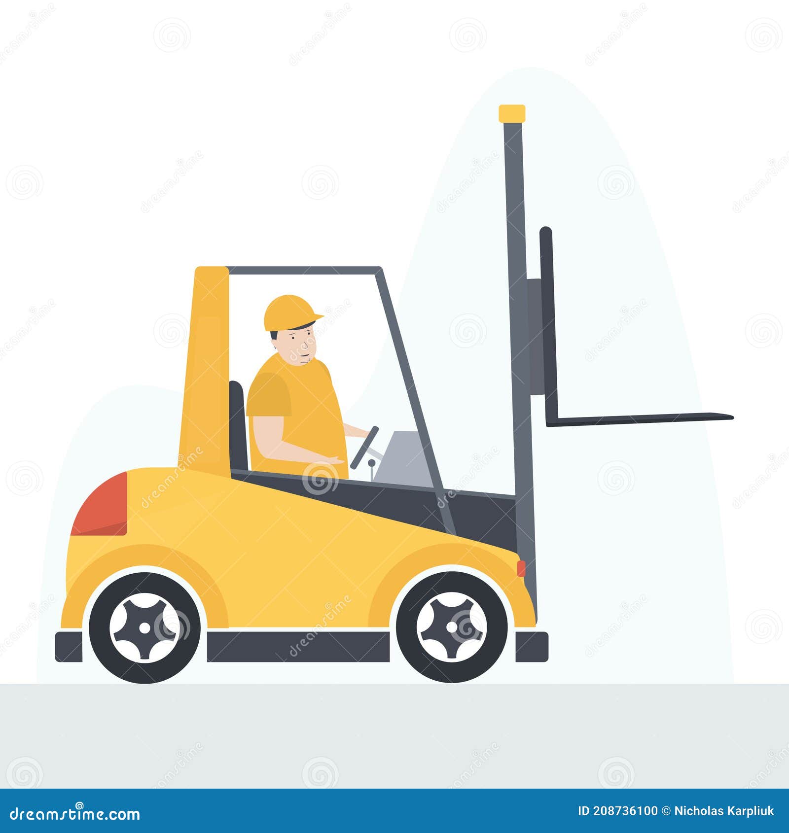 Forklift Truck Vector Illustration. the Driver. Flat Style Stock Vector ...
