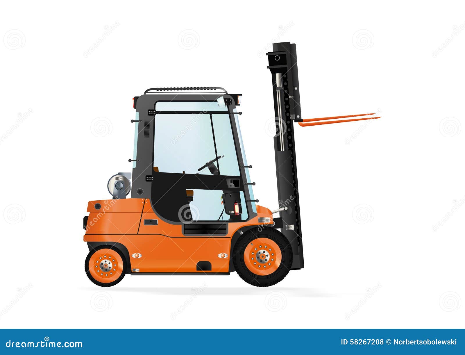 Forklift truck stock illustration. Illustration of cartoon - 58267208