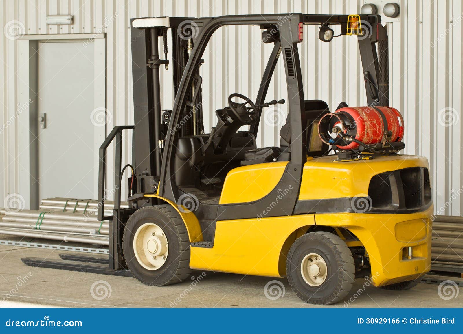 Forklift Truck stock photo. Image of industry, fork, yellow - 30929166
