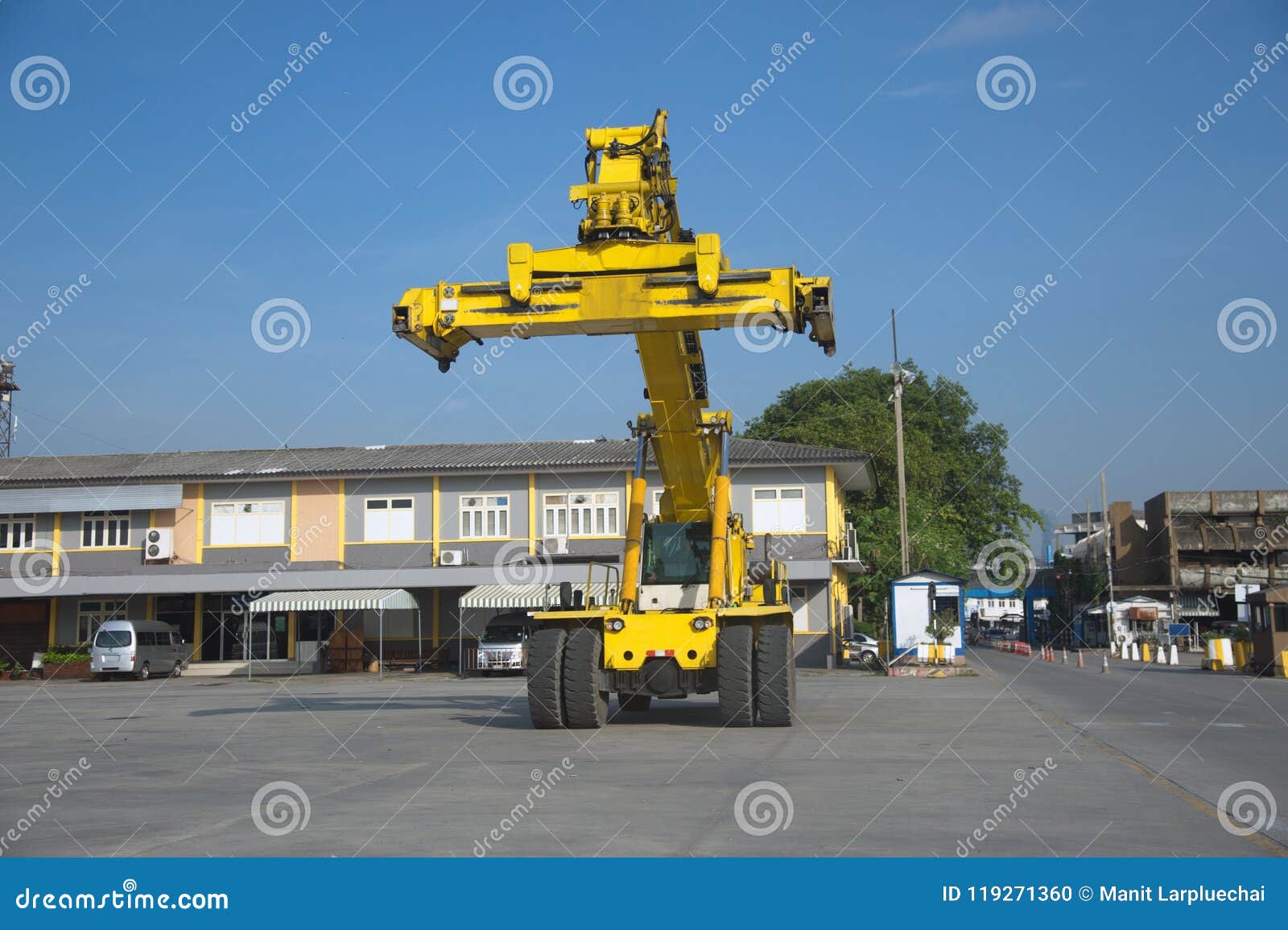 Forklift Trucks Container Handlers. Stock Photo - Image of cargo ...