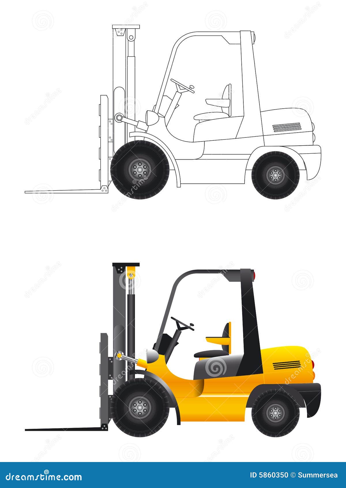 Forklift vector stock vector. Illustration of industry - 5860350