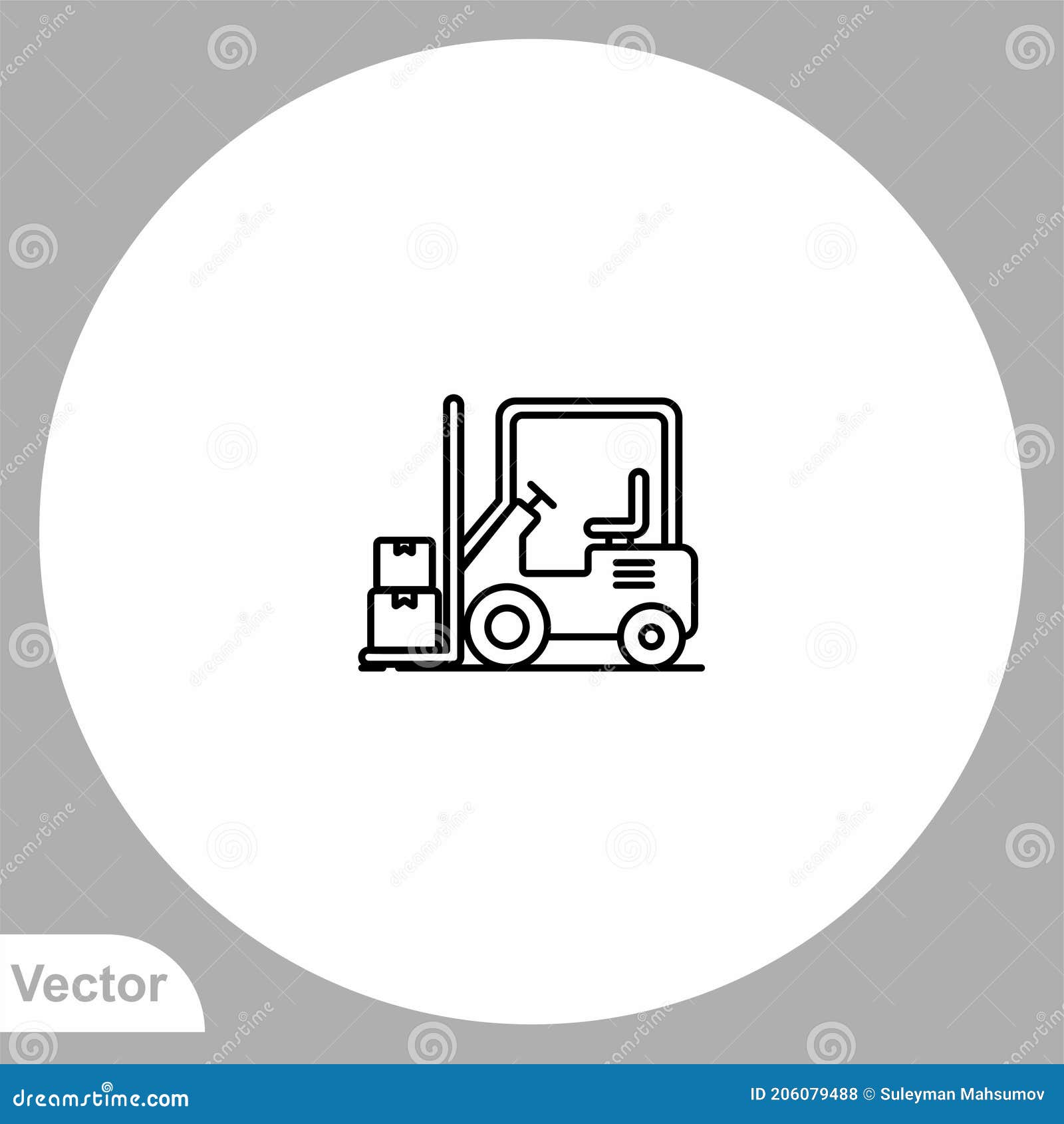 Forklift Vector Icon Sign Symbol Stock Vector - Illustration of heavy ...