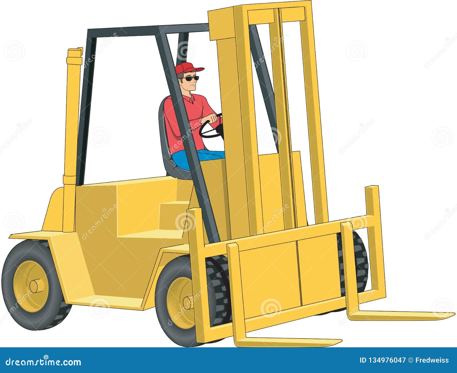 Forklift Vector Illustration Stock Vector - Illustration of container ...